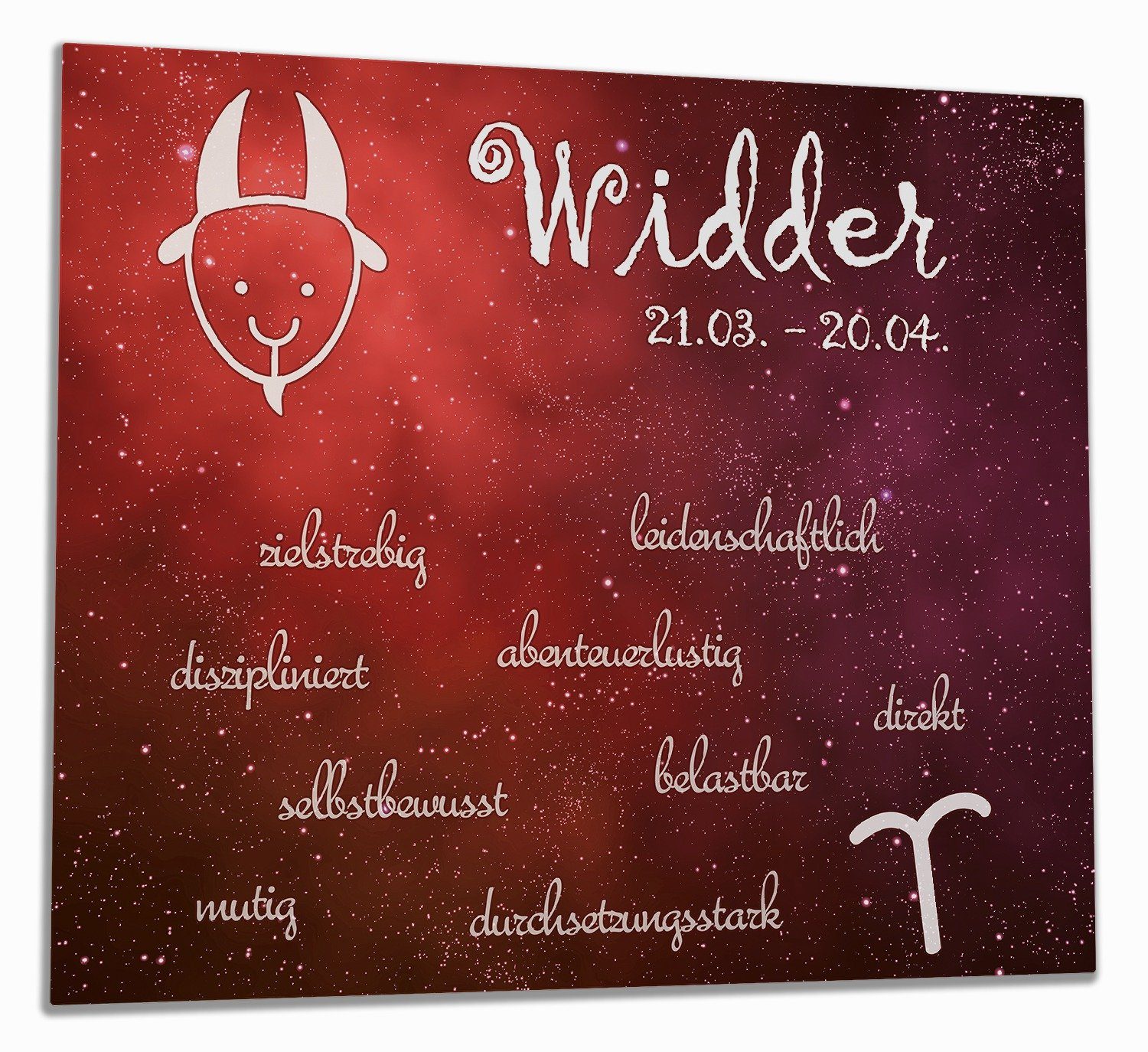Wallario Herd Abdeckplatte Sternzeichen Widder Esg Sicherheitsglas