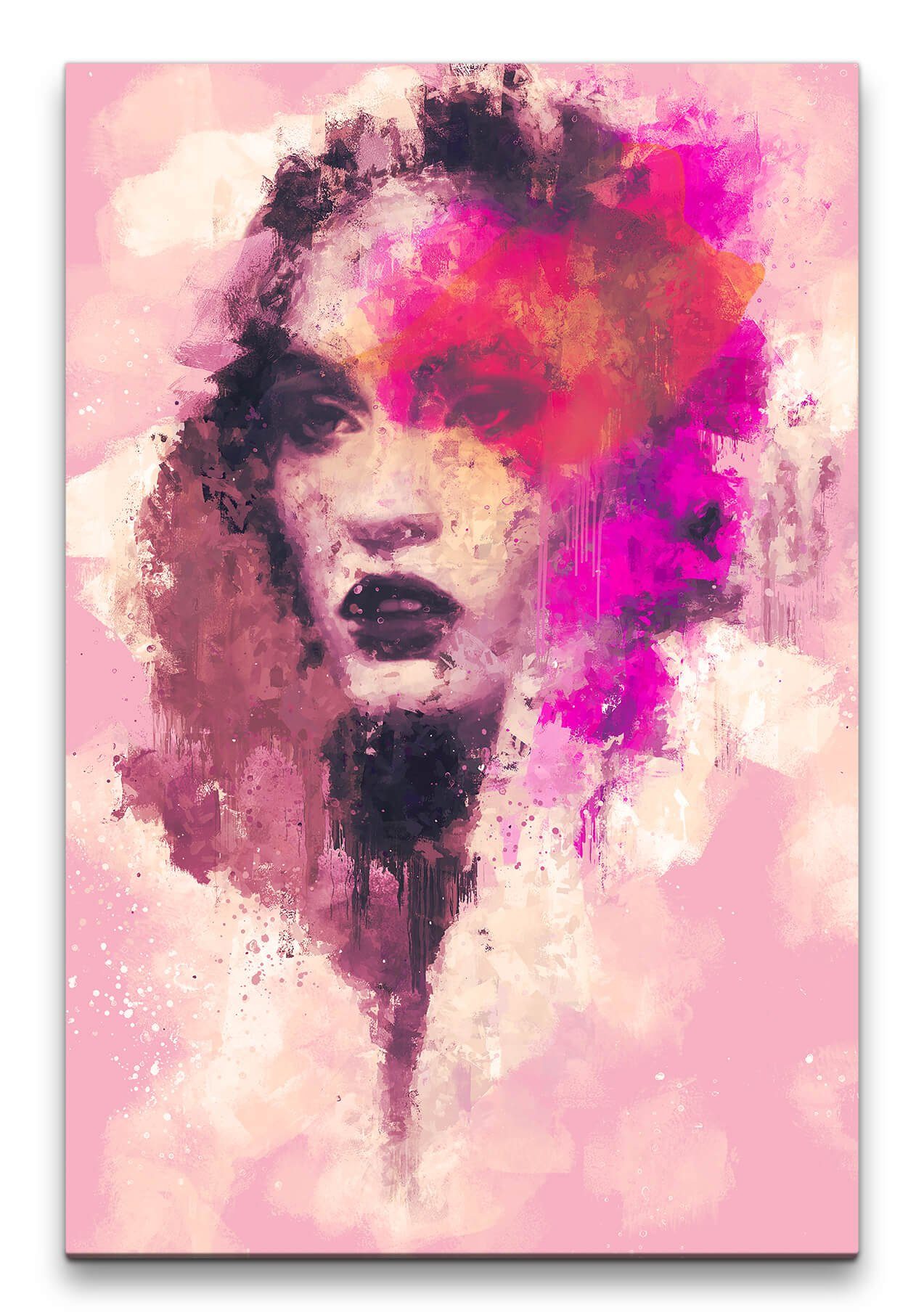 Sinus Art Leinwandbild Megan Fox Porträt Abstrakt Kunst Farbenfroh