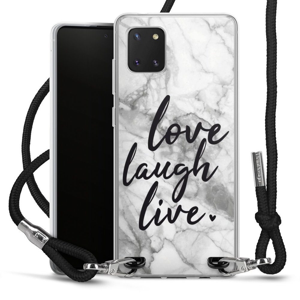 Deindesign Handyhülle Marmor Sprüche Liebe Love Laugh Live Marmor