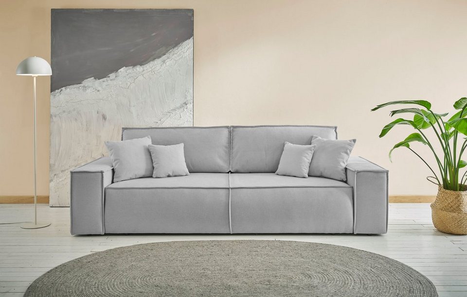 Andas 3 Sitzer Finnley Schlafsofa 257 Cm Schlaffunktion Mit Bettkasten