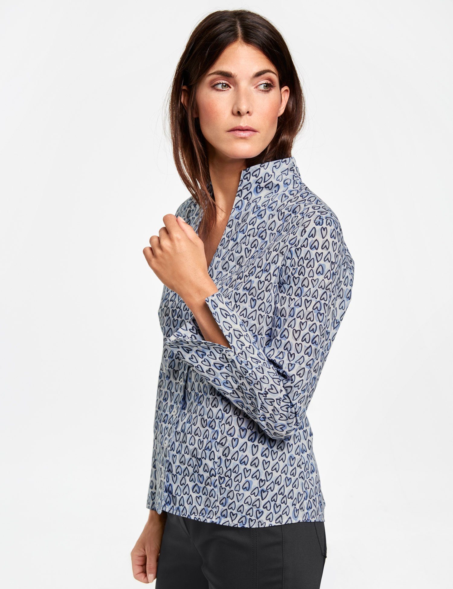 Gerry Weber Bluse 11 Arm Langarmbluse Mit Kelchkragen Reine