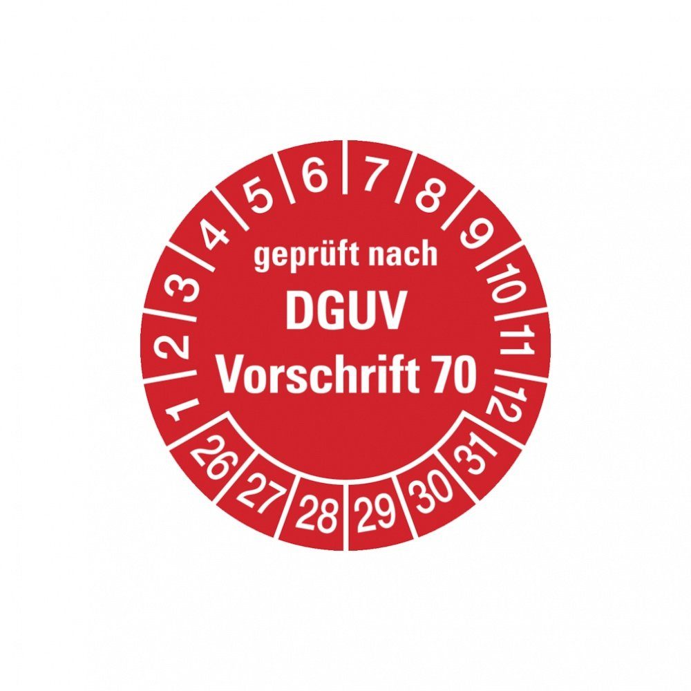 König Werbeanlagen Hinweisschild Plakette gepr. nach DGUV Vorschr. 70, Folie, Ø30mm, 10Pl., Ø 30 ...