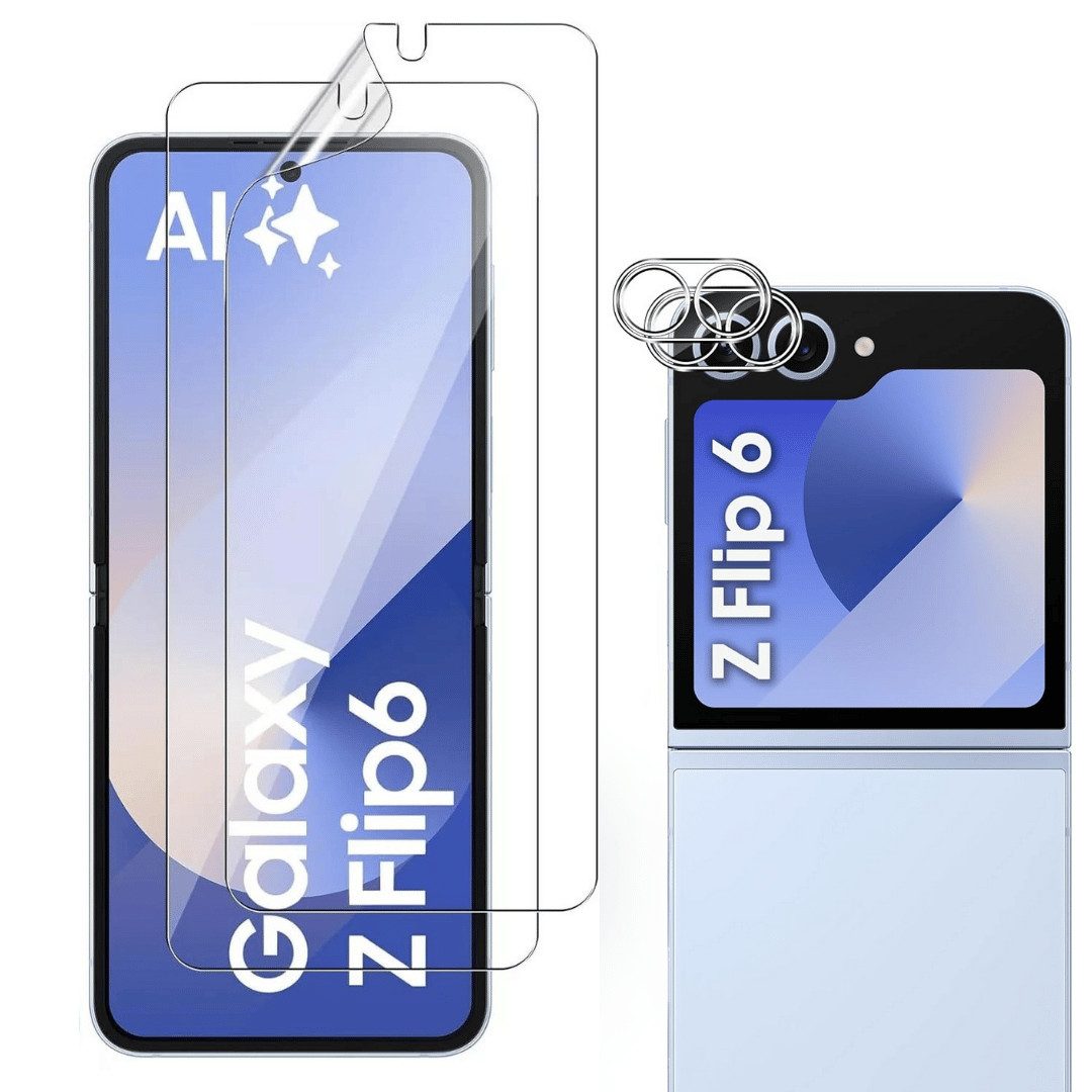 SmartUP Displayschutzfolie 2X Panzerfolie für Samsung Galaxy Z Flip 6 5G Display Kamera Schutz ...