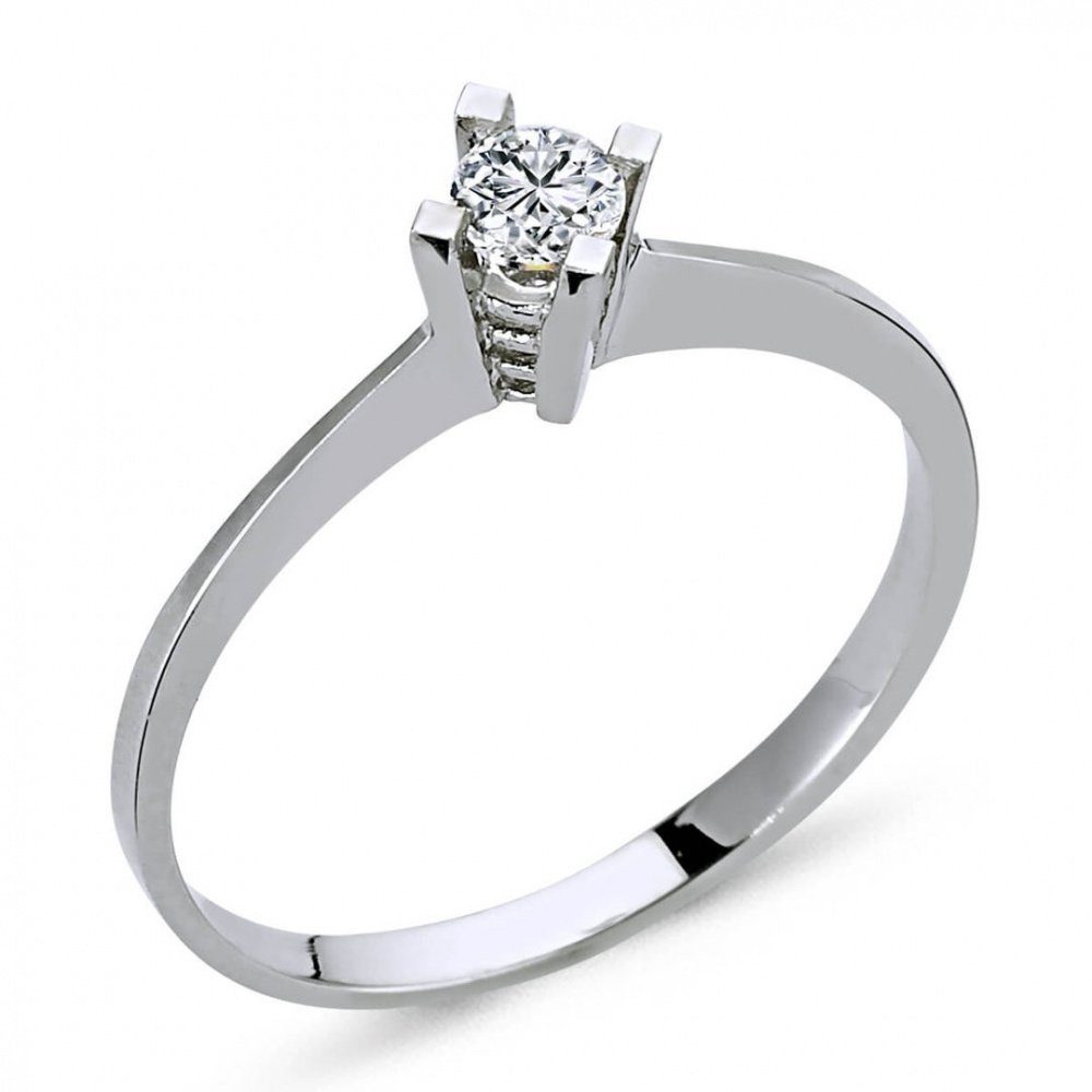 EinStein Diamant Diamantring 0,16 Carat Diamant Meisterwerk 14 Karat Weißgold