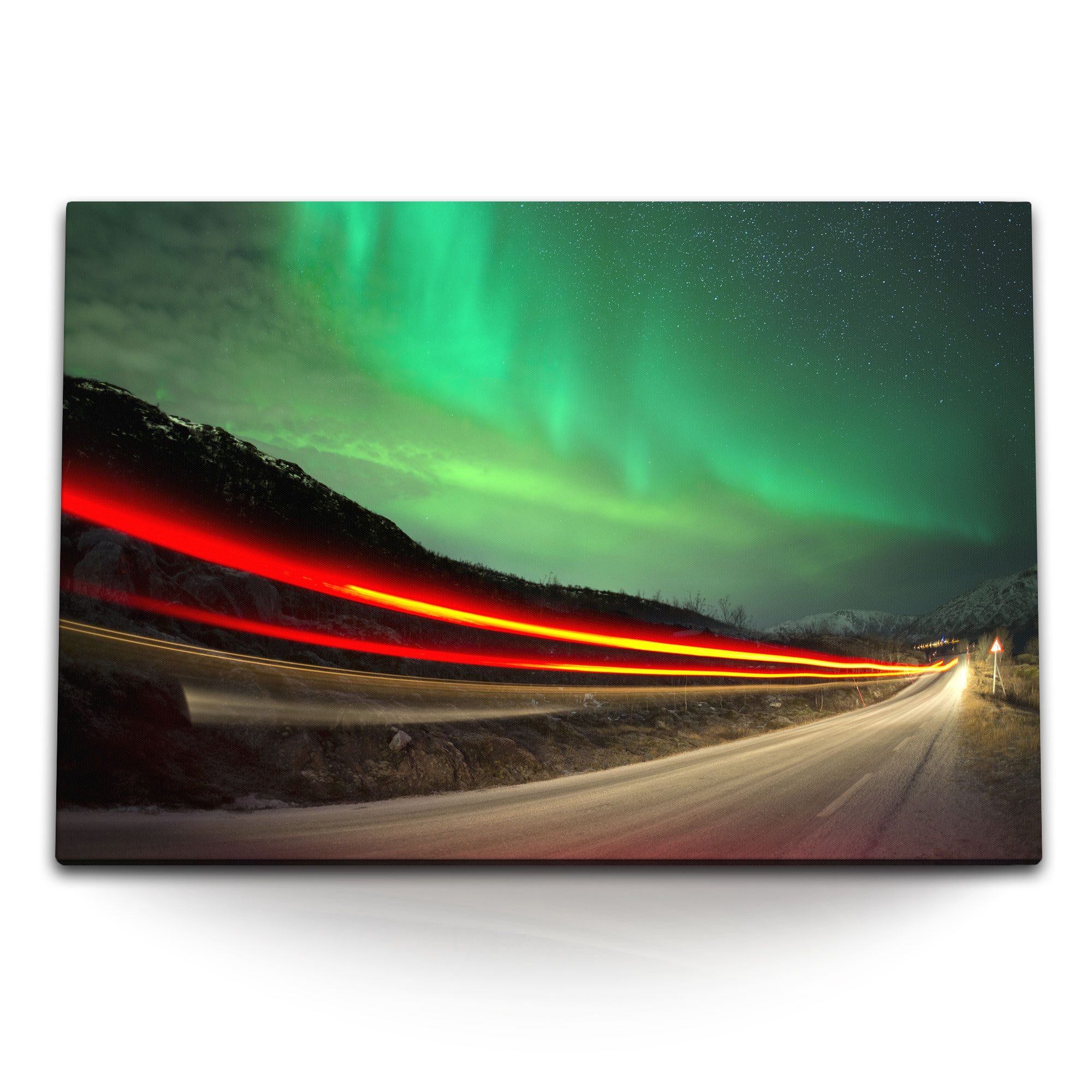 Sinus Art Leinwandbild 120x80cm Wandbild auf Leinwand Polar Norden Astrofotografie Nacht Stra ...