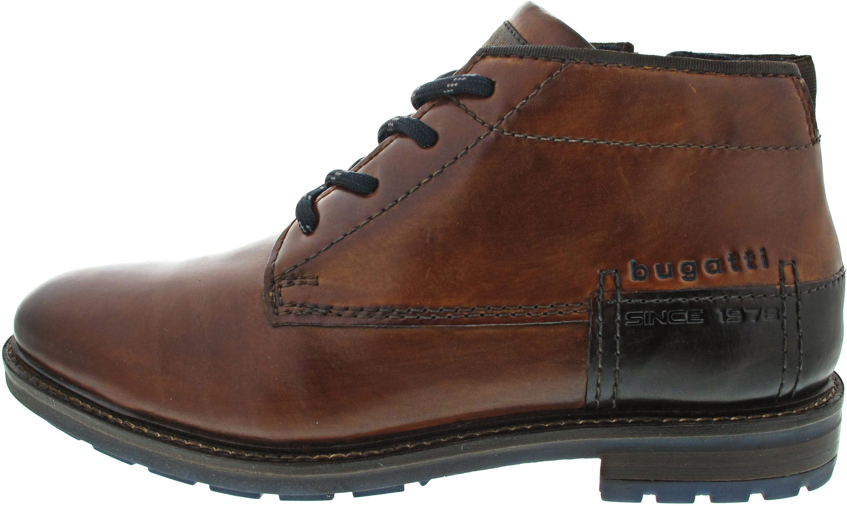 bugatti Schnürstiefel, händisches Two-Tone-Finish: jeder Schuh ein Unikat