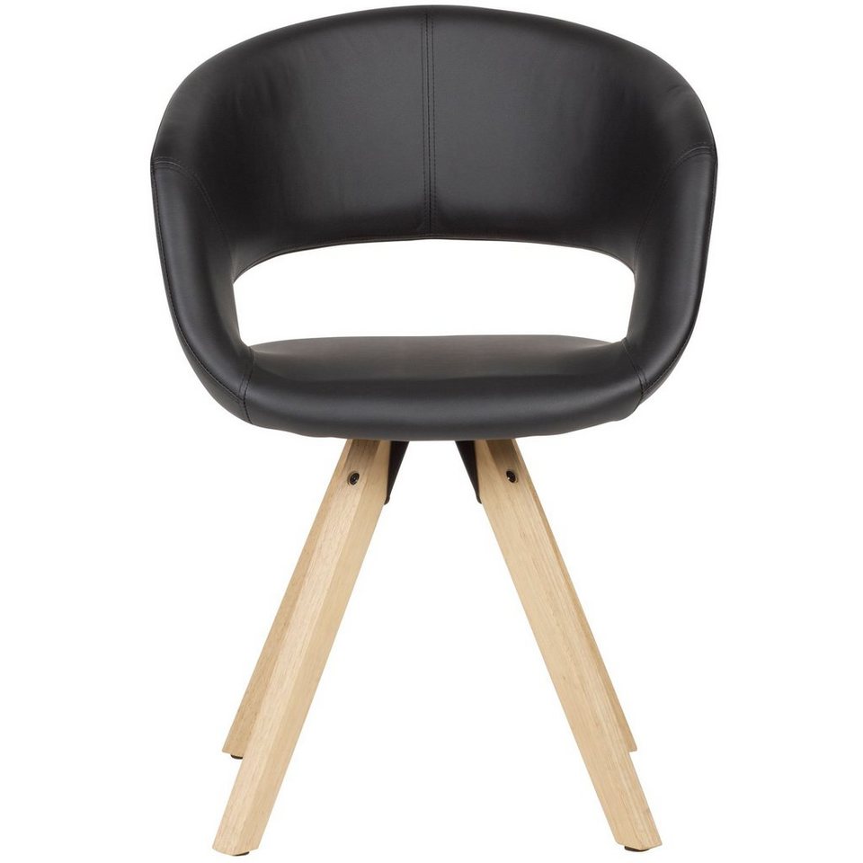 Wohnling 4 Fußstuhl Wl6021 Esszimmerstuhl Schwarz Kunstleder