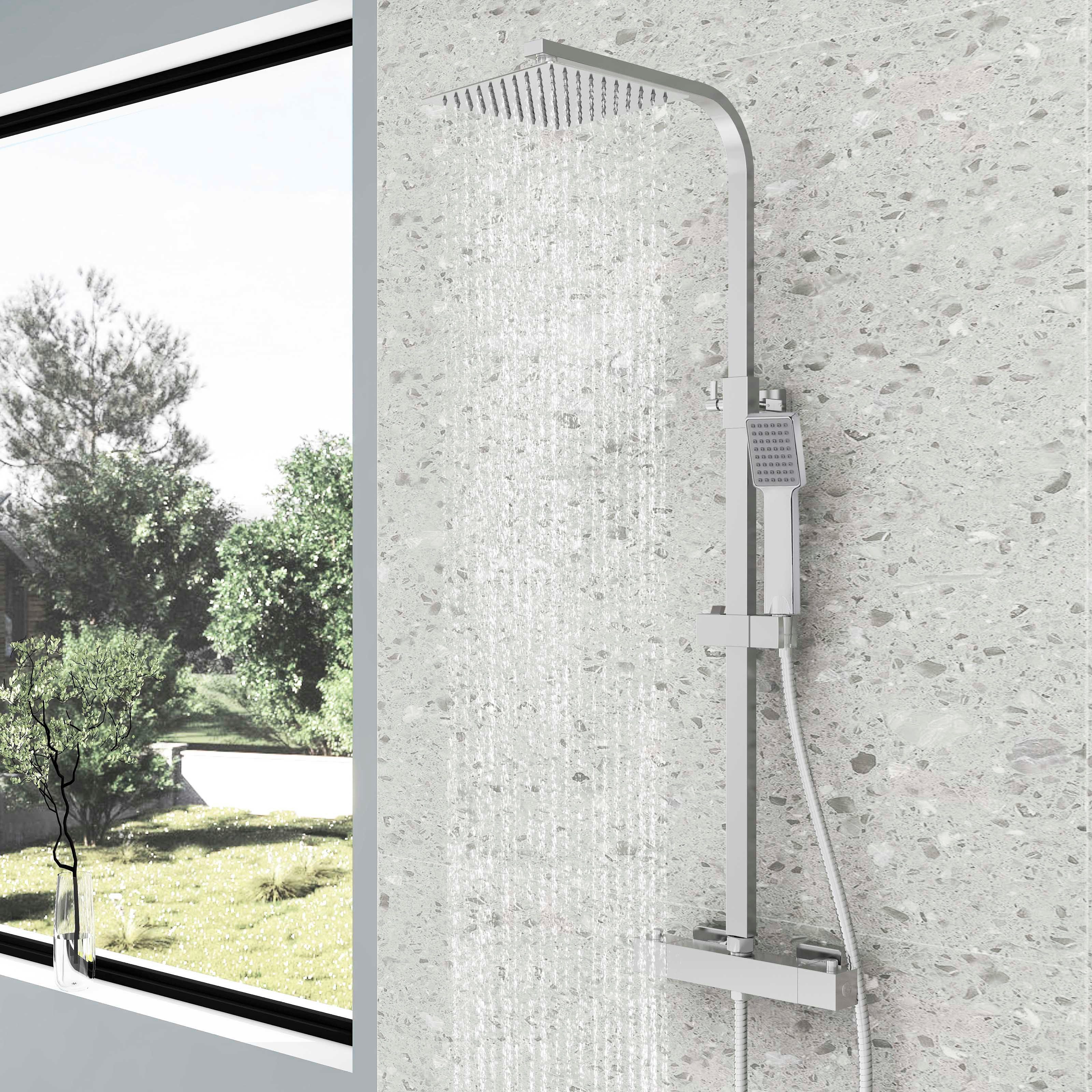 Aica Duschsystem Mit Thermostat Regendusche Brausegarnitur Mit