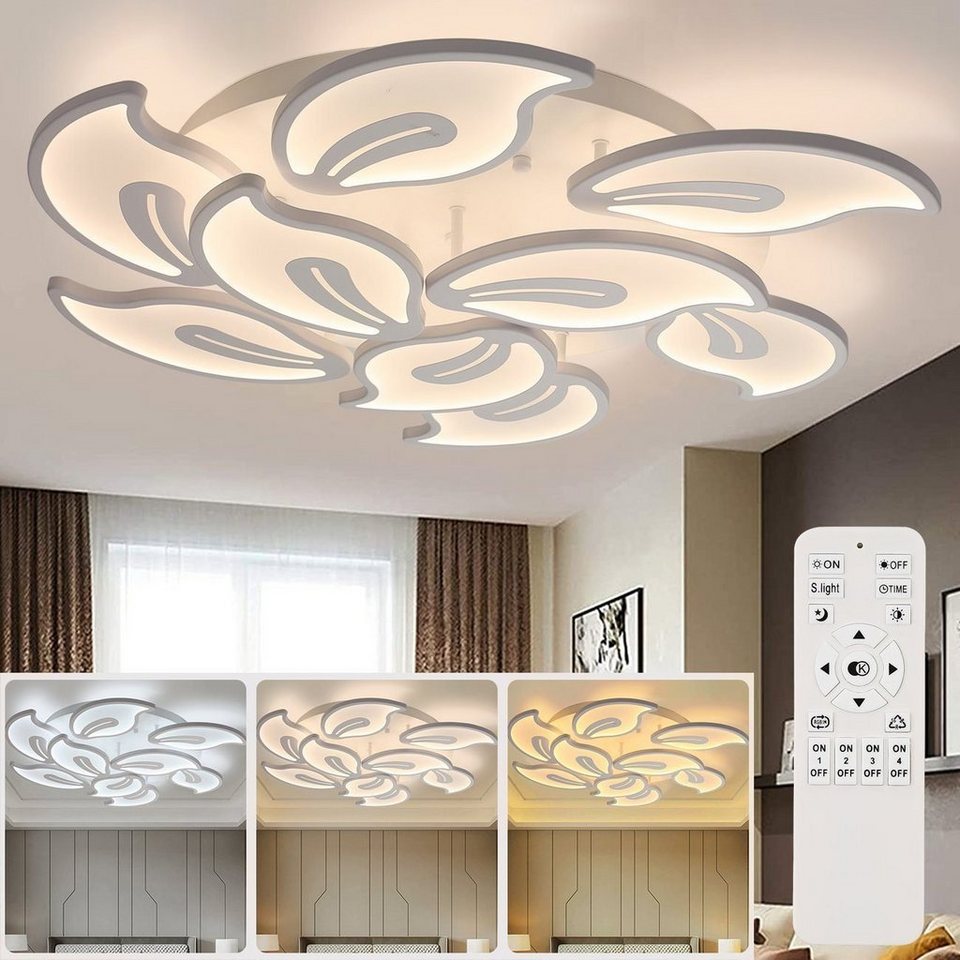 Letgospt Deckenleuchte Dimmbar Wohnzimmerlampe Fernbedienung 9 HeadsØ65cm