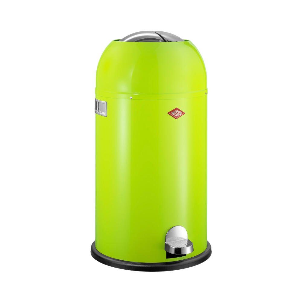 WESCO Mülleimer Kickmaster Limegreen 33 L, Aus hochwertigem Stahlblech