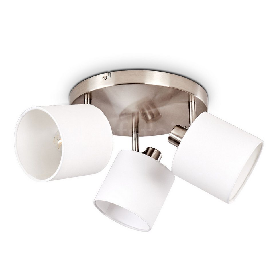 Hofstein Deckenleuchte Costa Runde Deckenlampe Aus Metallstoff In
