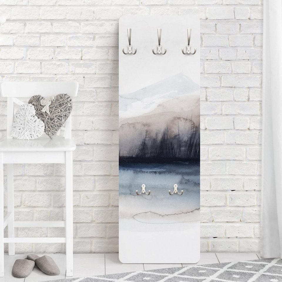 Bilderdepot24 Garderobenpaneel Blau Abstrakt Aquarell Kunst Natur