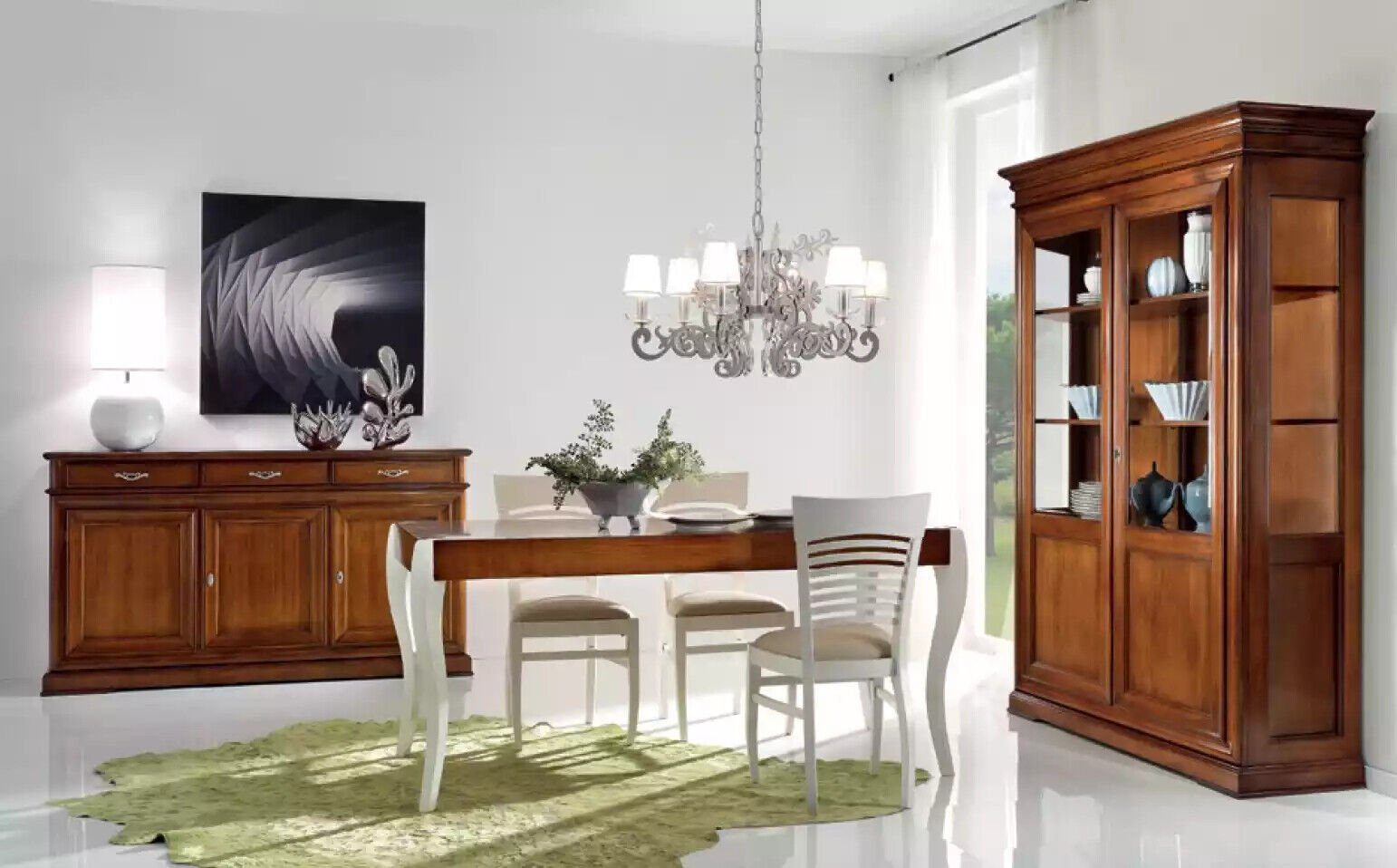 Jvmoebel Esszimmer Set Braun Esszimmer Set Tisch Sideboard Vitrine