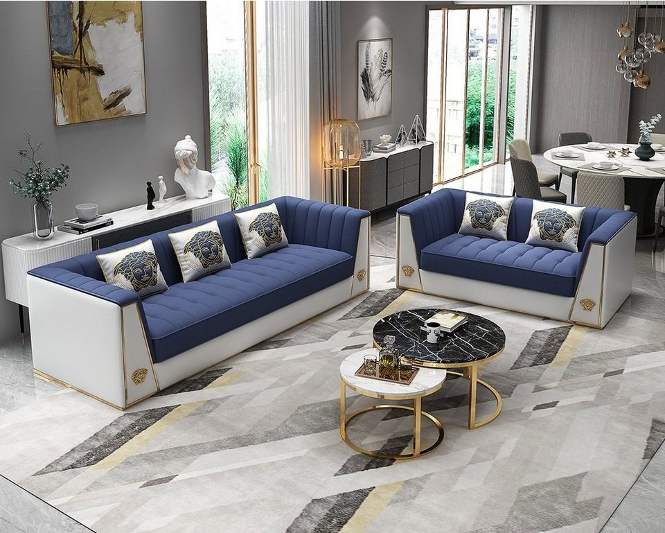 Jvmoebel Wohnzimmer Set Designer Sofagarnitur Luxus Sofa Couch Polser