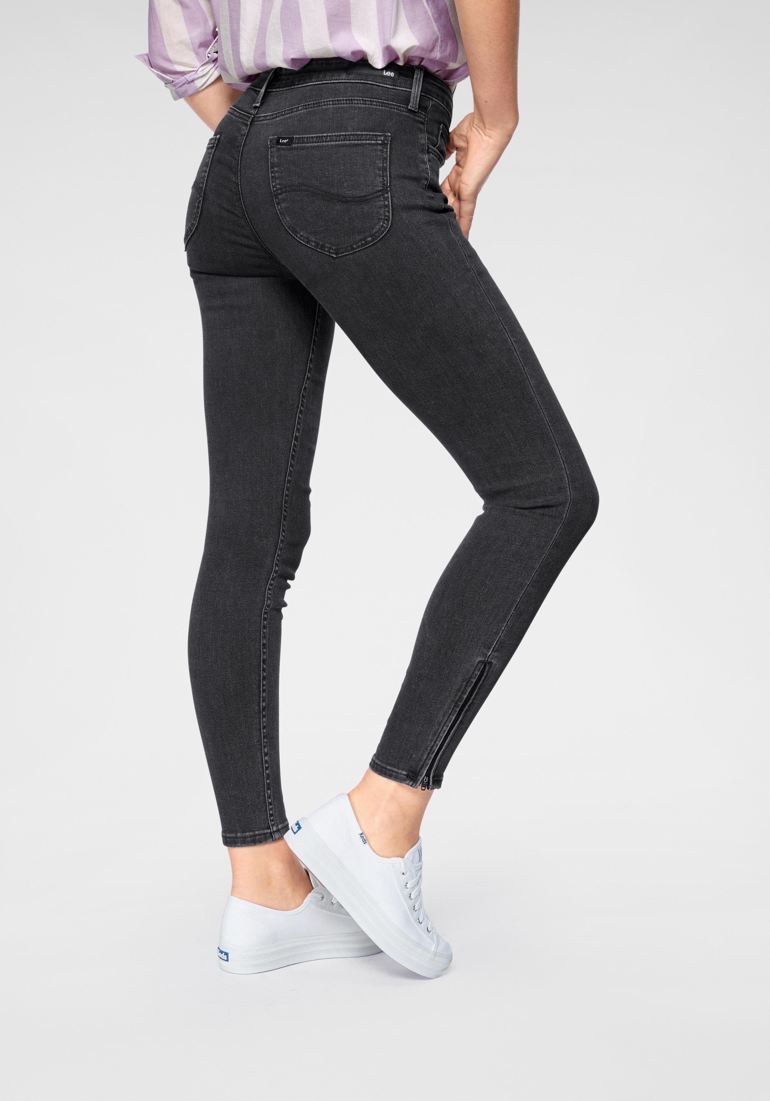 Lee® Skinny Fit Jeans Scarlett Cropped Verkürzte Form Mit Reißverschluss Online Kaufen Otto
