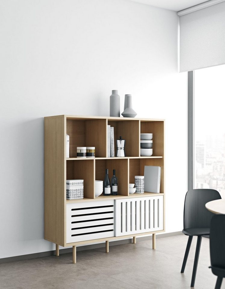 Temahome Highboard Dann Mit Raffinierten Schiebetüren Und 6 Offenen