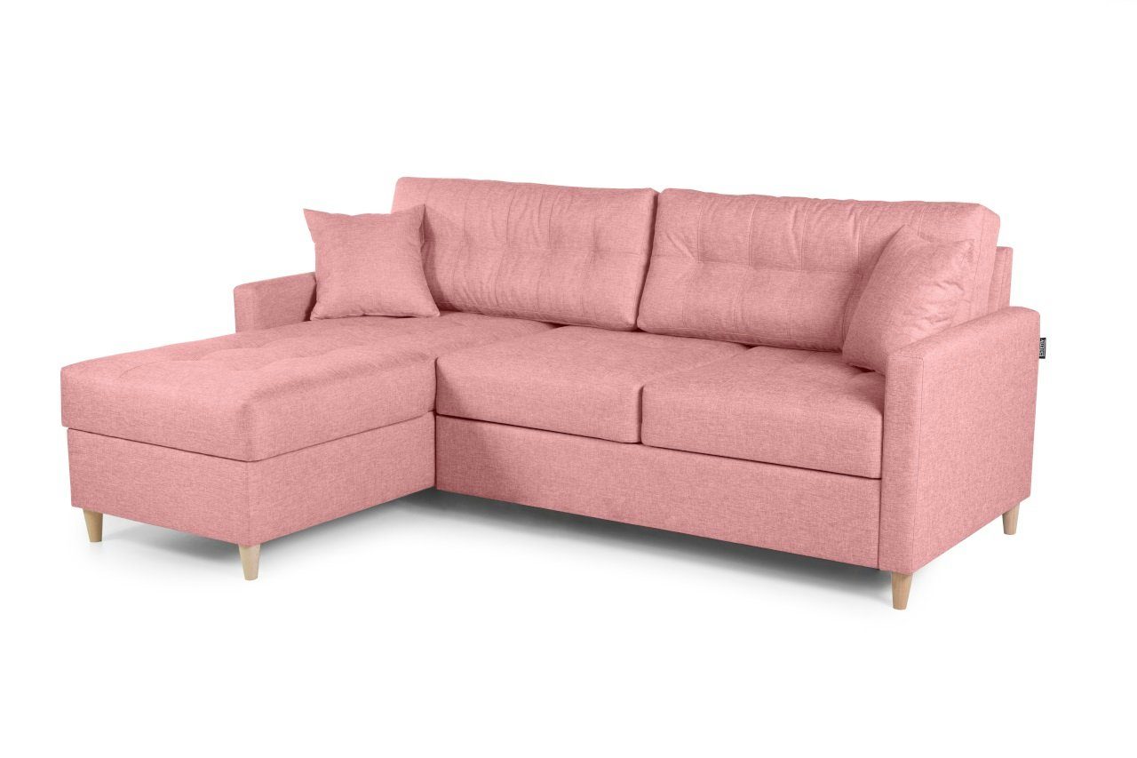Fun Möbel Ecksofa Ecksofa Schlafsofa MOLDE mit Ottomane in Stoff, mit ...