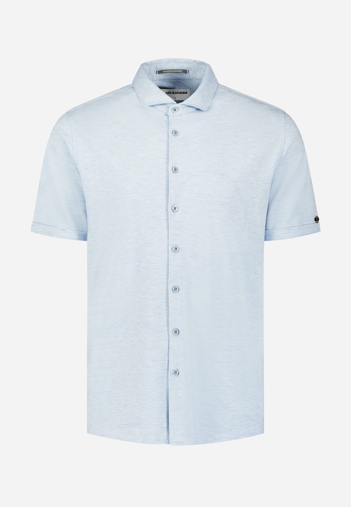 NO EXCESS Kurzarmhemd Shirt Short Sleeve Melange Jersey - Herrenshirt ...