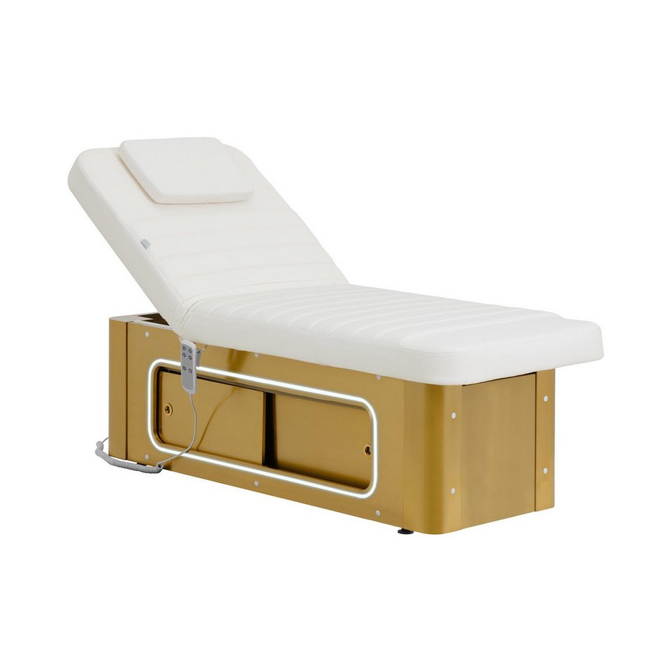 Physa Massageliege Elektrische Kosmetikliege 200 kg weiß/golden 2 ... Physa Massageliege Elektrische Kosmetikliege 200 kg weiß/golden 2 ...