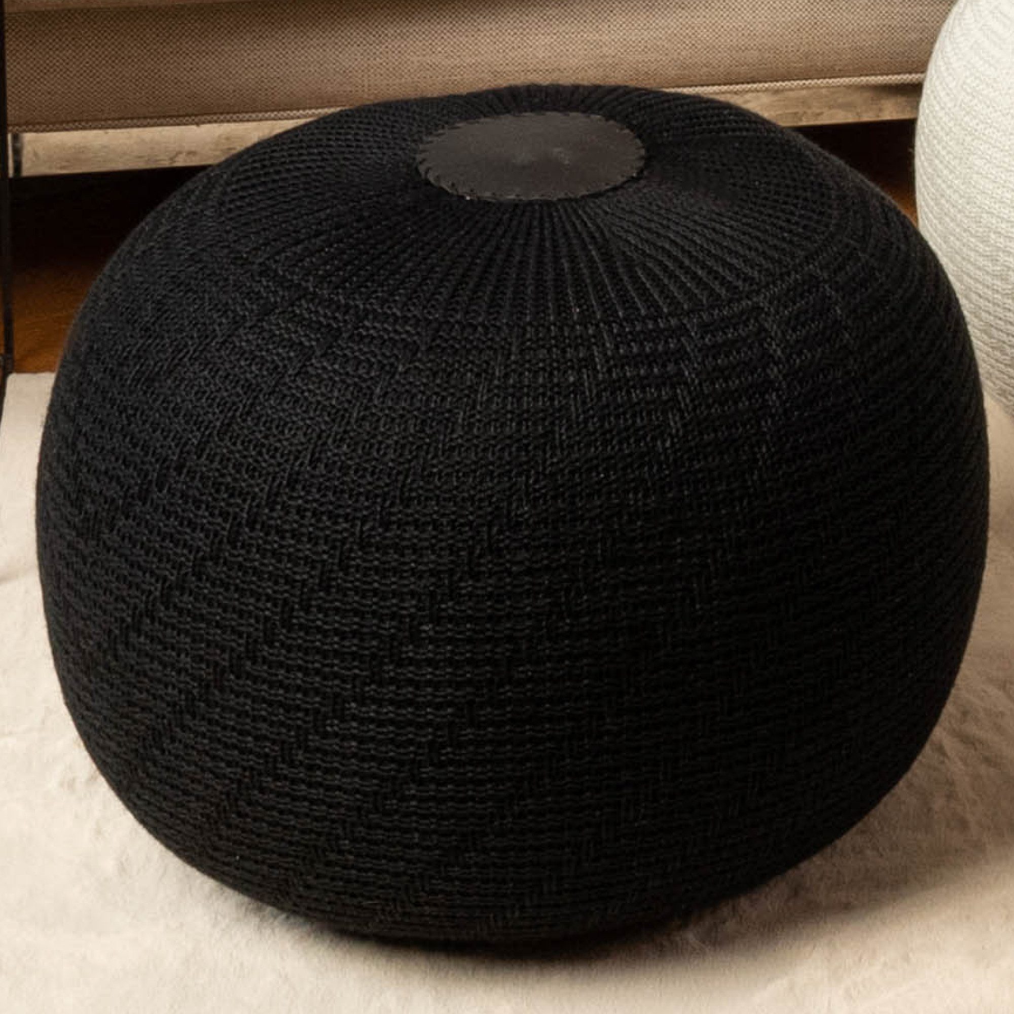 Schwarze Leder Poufs online kaufen | OTTO