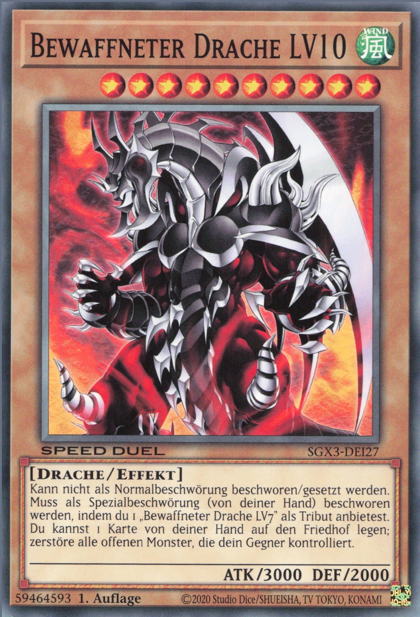 ReCollectibles Sammelkarte YuGiOh Karte Bewaffneter Drache LV10 (V.1) deutsch, Yu-Gi-Oh! Karte ...