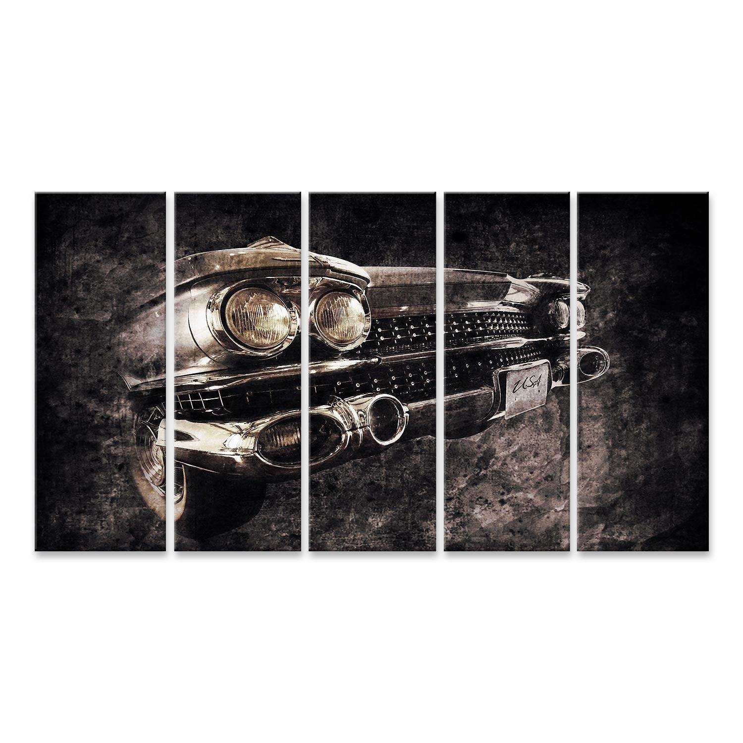 islandburner Leinwandbild »Bild auf Leinwand Vor Einem Alten Amerikanischen Auto Im Retro Stil ...