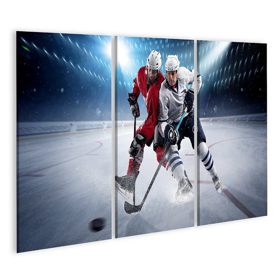 Islandburner Leinwandbild Bild Auf Leinwand Eis Hockey Spieler Puck