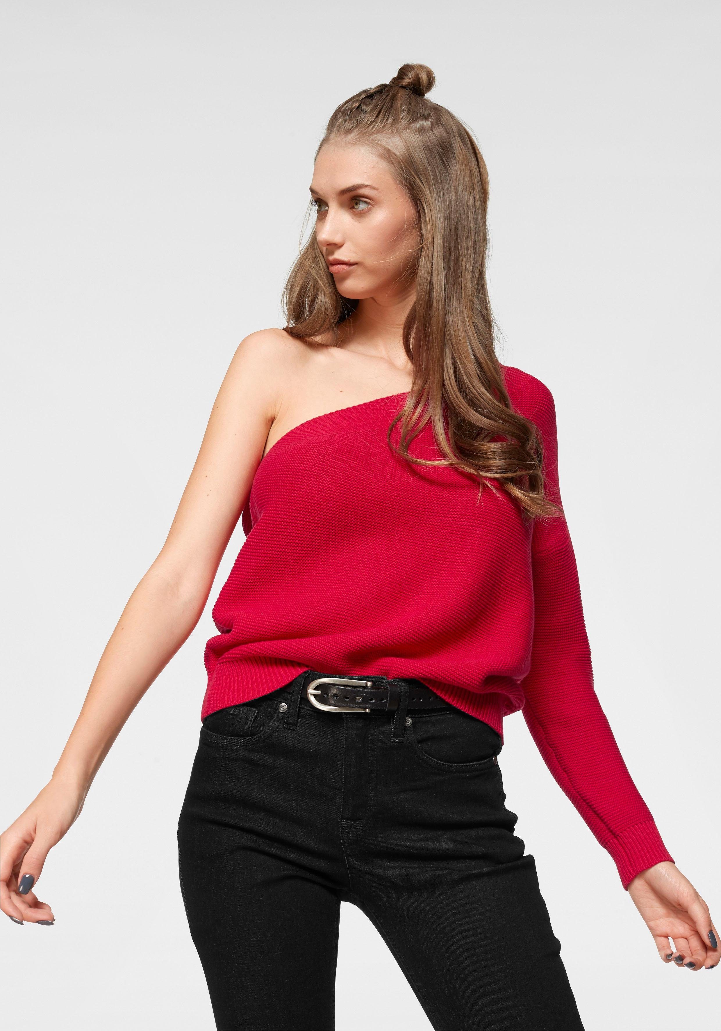 Ajc Strickpullover Mit Asymmetrischem Ausschnitt Rechts Schulterfrei
