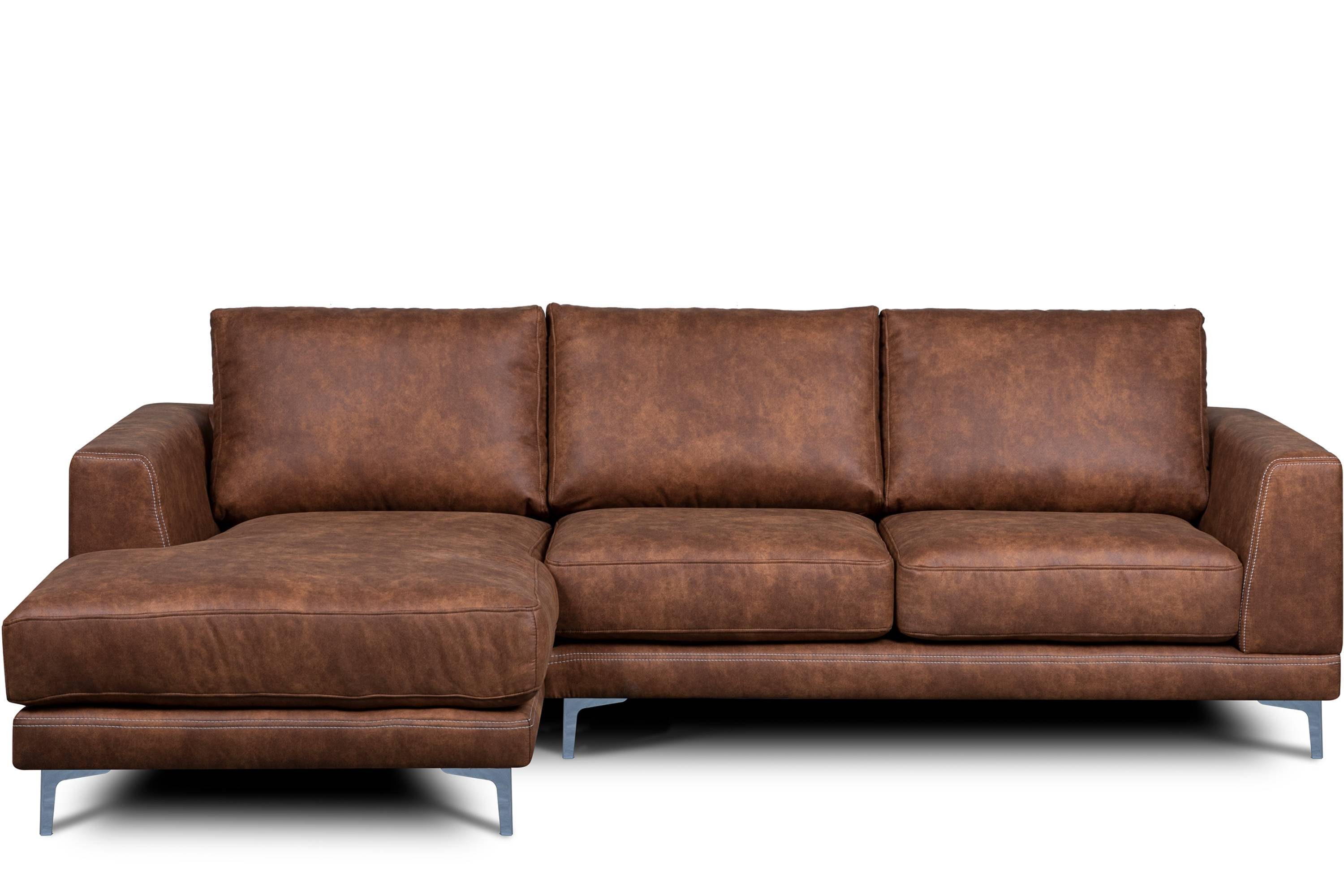 Ecksofa Leder Braun