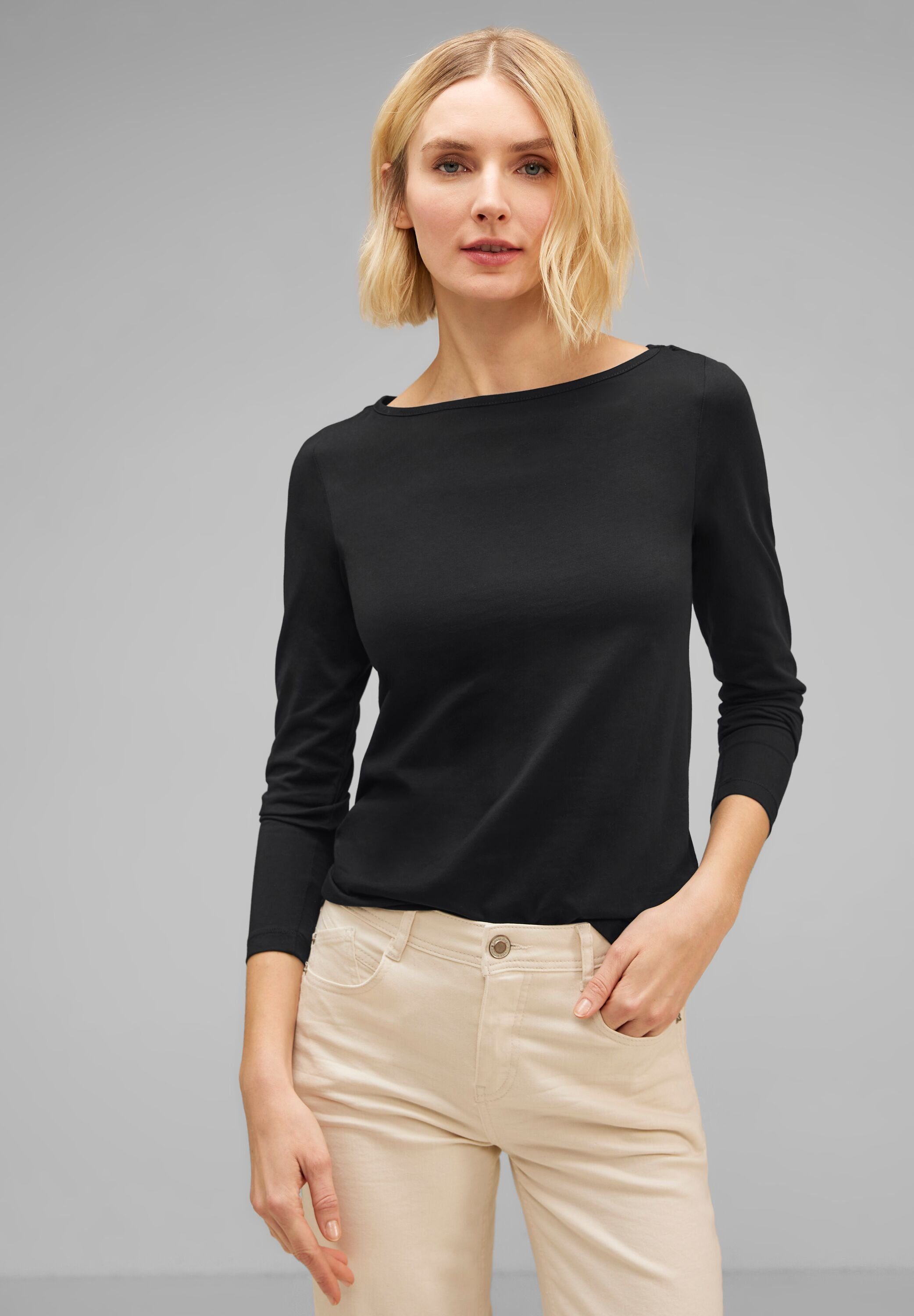 Street One Langarmshirt Mit U Boot Ausschnitt Langarm