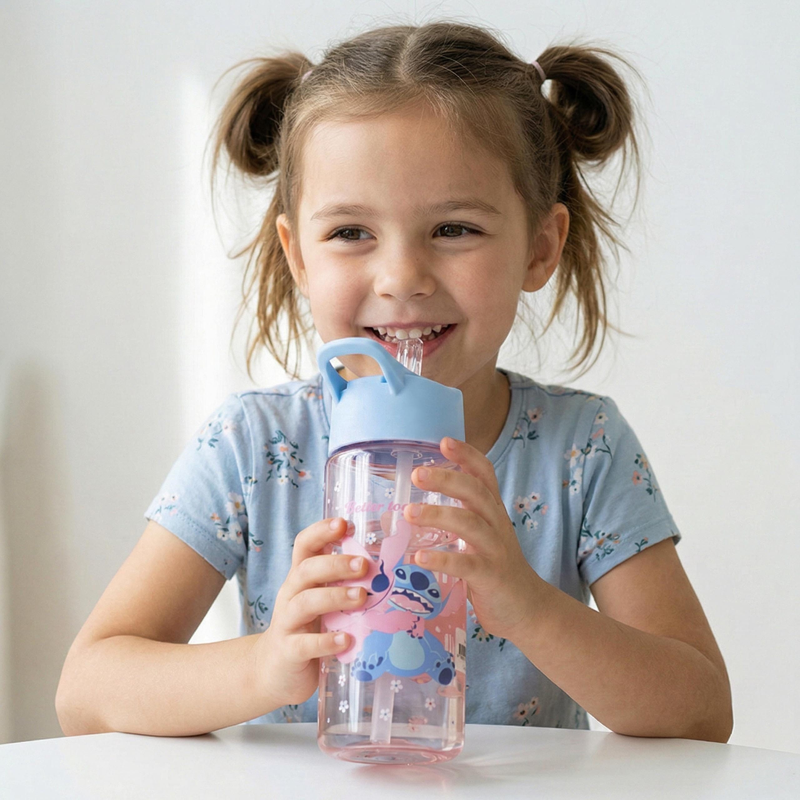 Sarcia.eu Trinkflasche Disney Stitch & Angel Trinkflasche mit Strohhalm ...