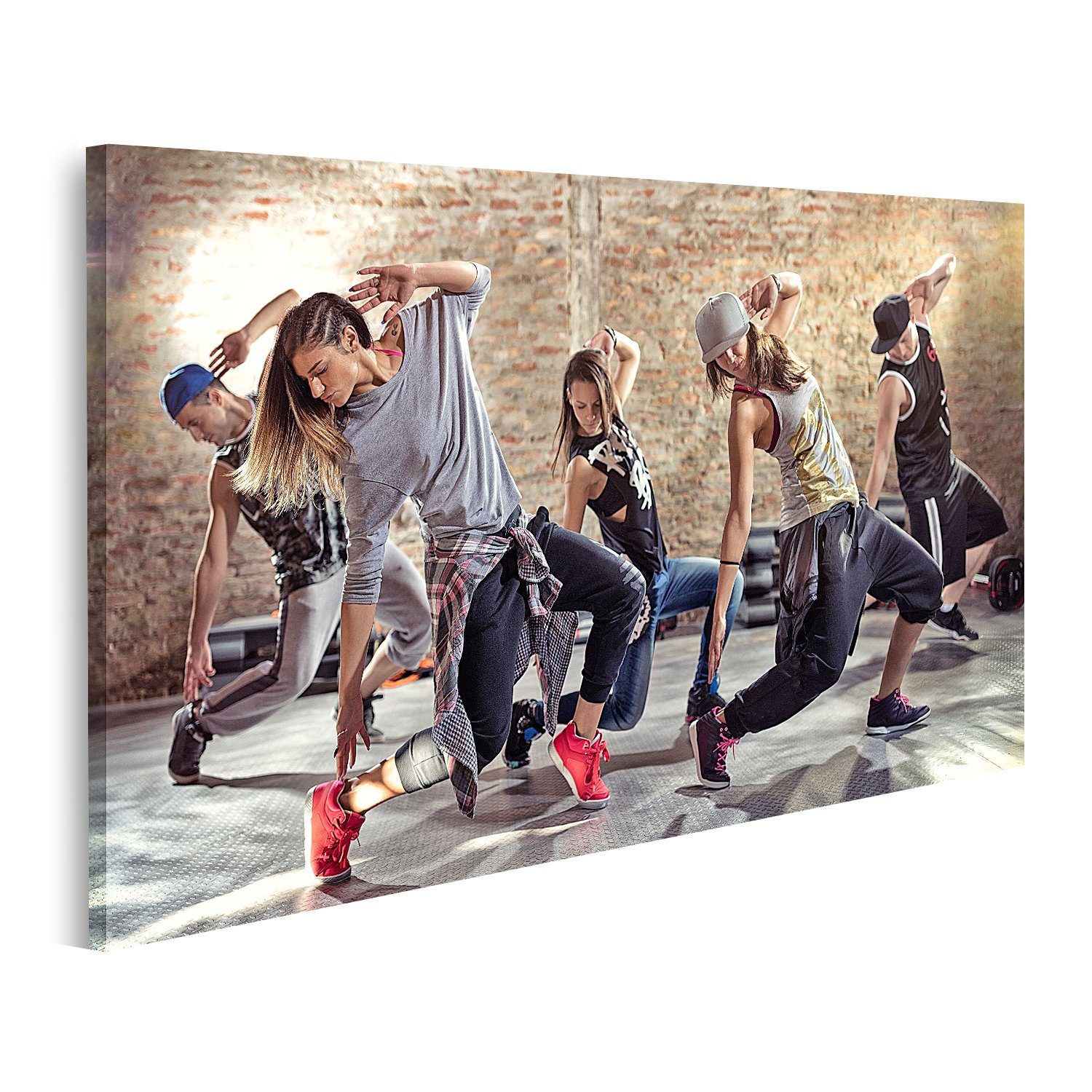 islandburner Leinwandbild »Bild auf Leinwand Tanz Fitness Workout Kardio Tanzen Gruppe Wandbild ...