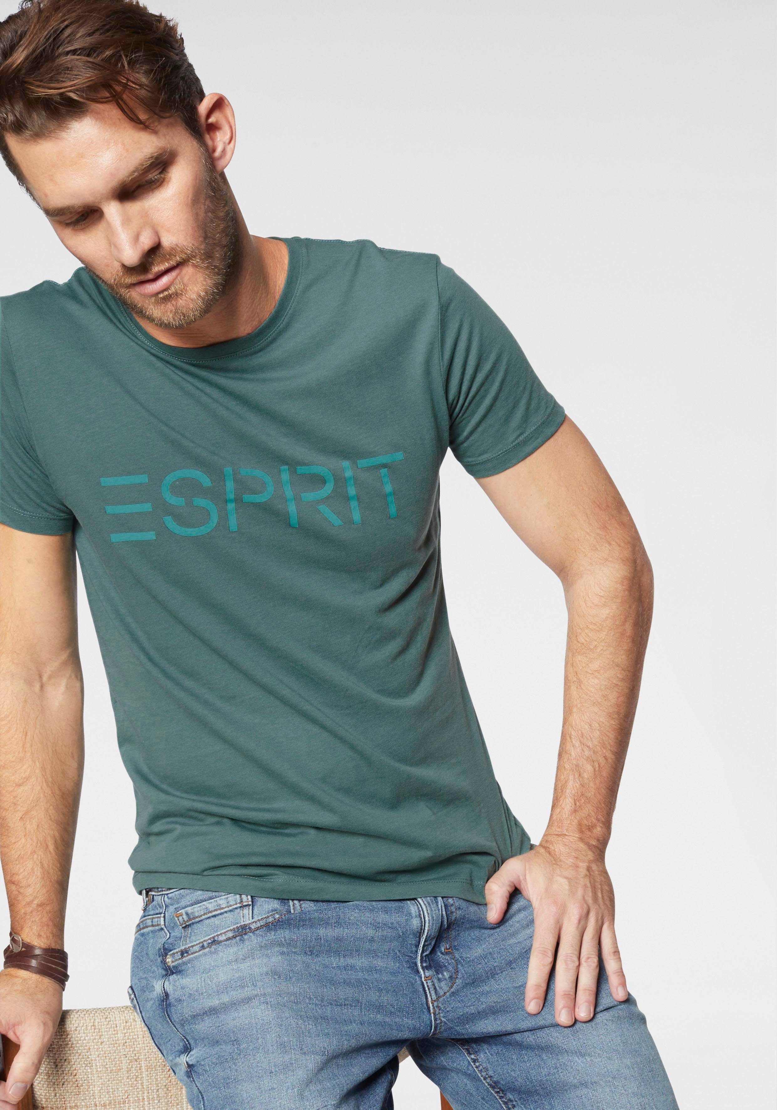 Esprit T Shirt Mit Labelprint In Kontrastfarbe Otto