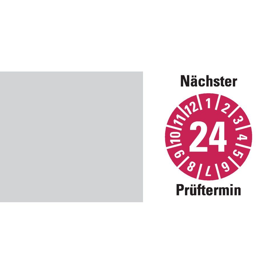 König Werbeanlagen Hinweisschild KabelPrüfplak. Nä.Prüftermin 24, rot, Folie, selbstkl., 57x25mm ...