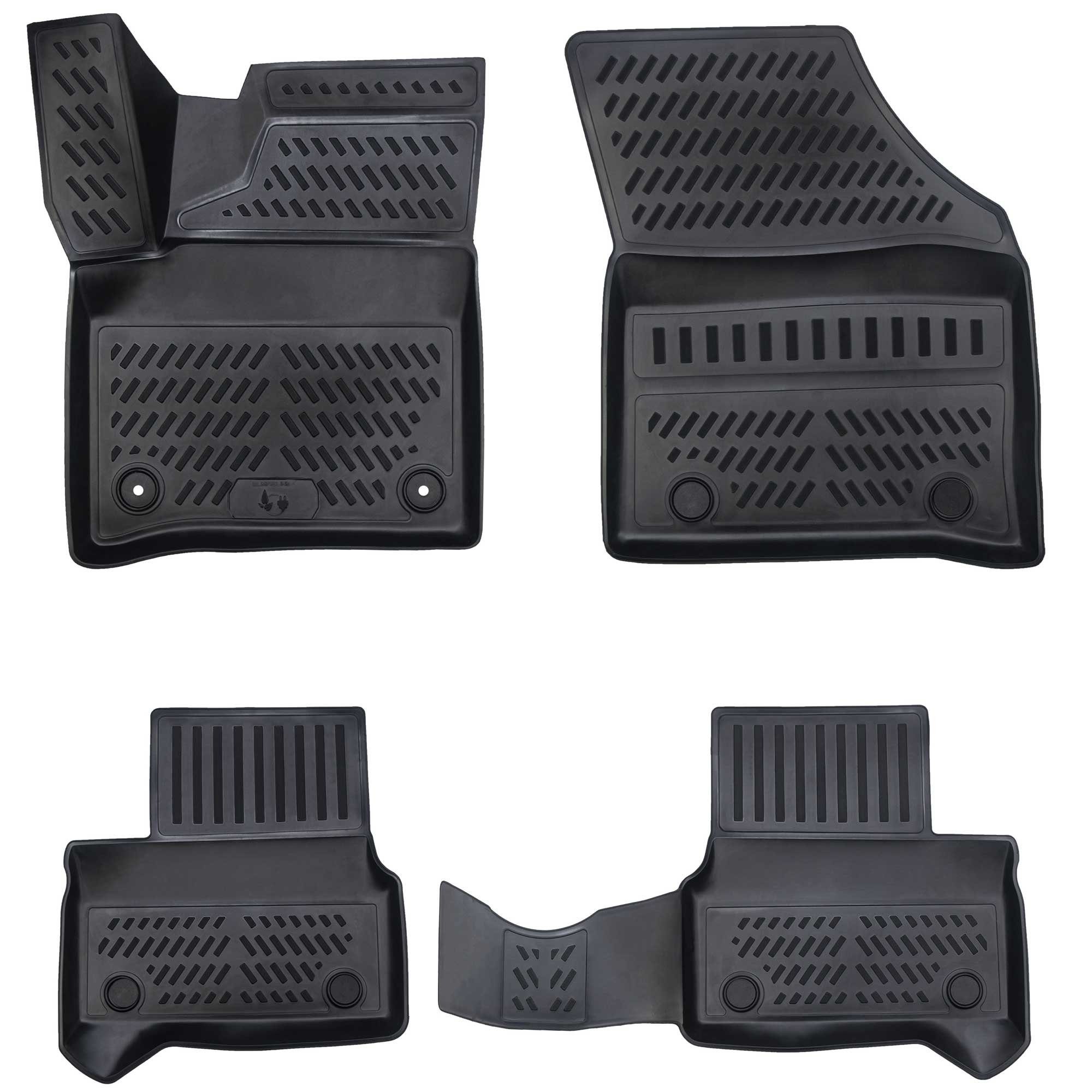 ELMASLINE Auto-Fußmatten Gummi (4 St), für VW e-up! (2020-2024) Elektro - 3D Gummimatten mit ...