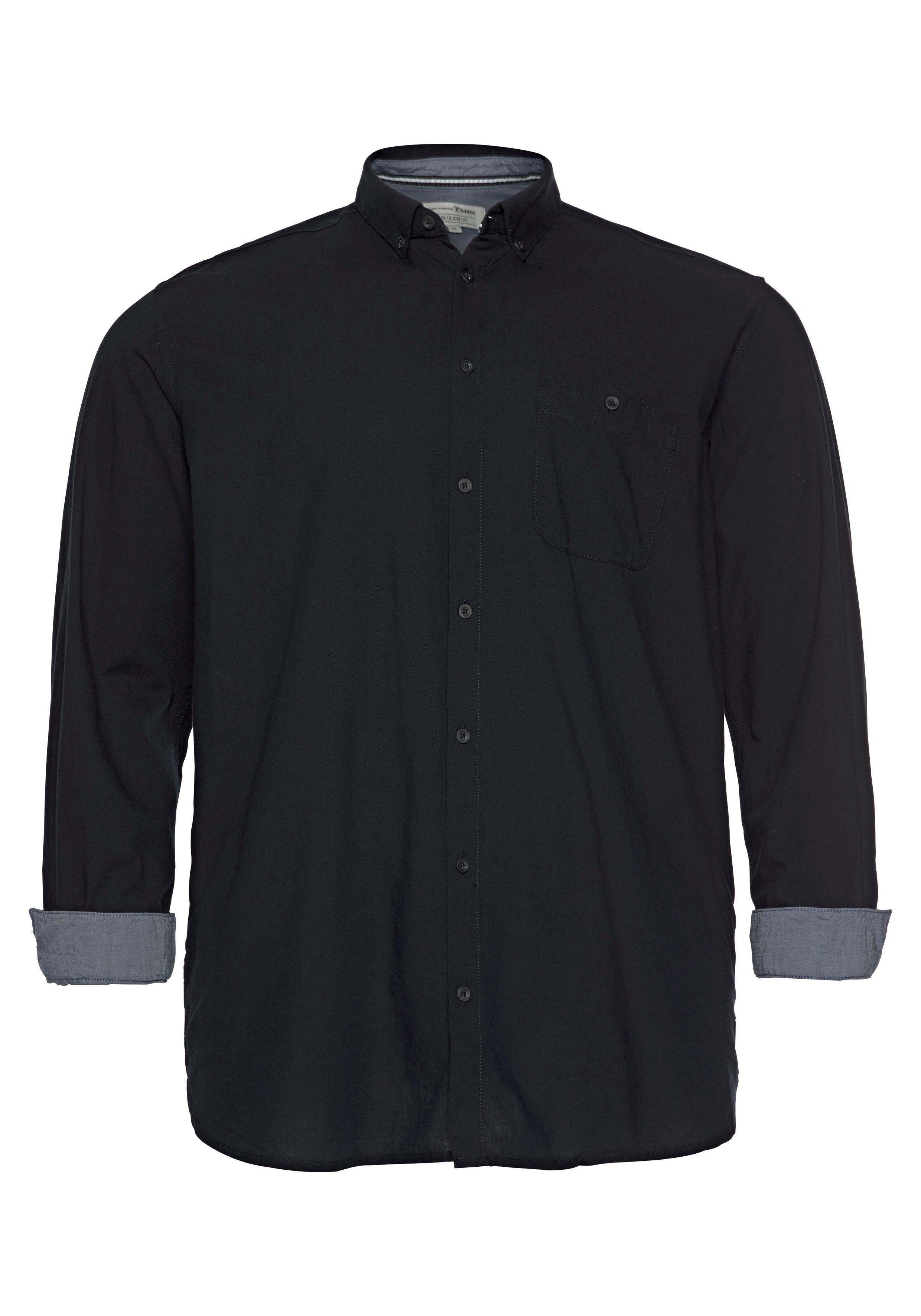Tom Tailor Denim Langarmhemd Mit Button Down Kragen Pflegeleicht Aus