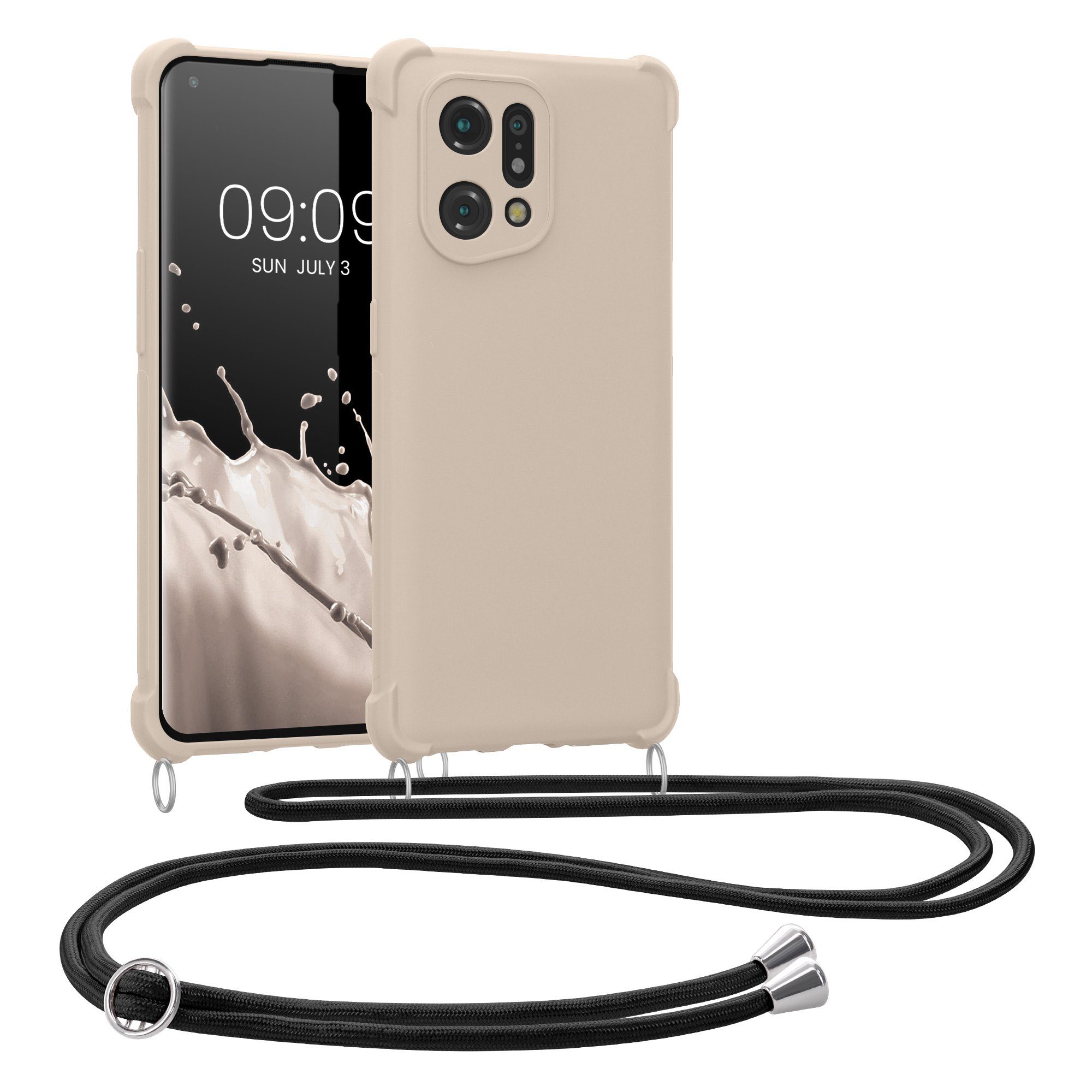 Kwmobile Handyhülle Hülle Für Oppo Find X5 5g Mit Metall Kette Zum