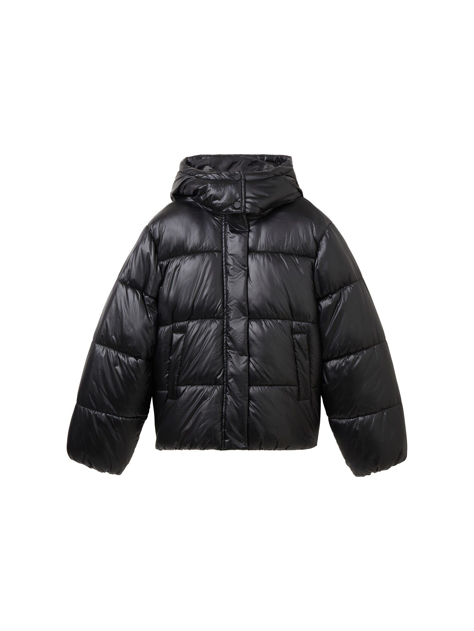 TOM TAILOR Steppjacke Pufferjacke mit abnehmbarer Kapuze, Mit stark elastischen Polyamidfasern