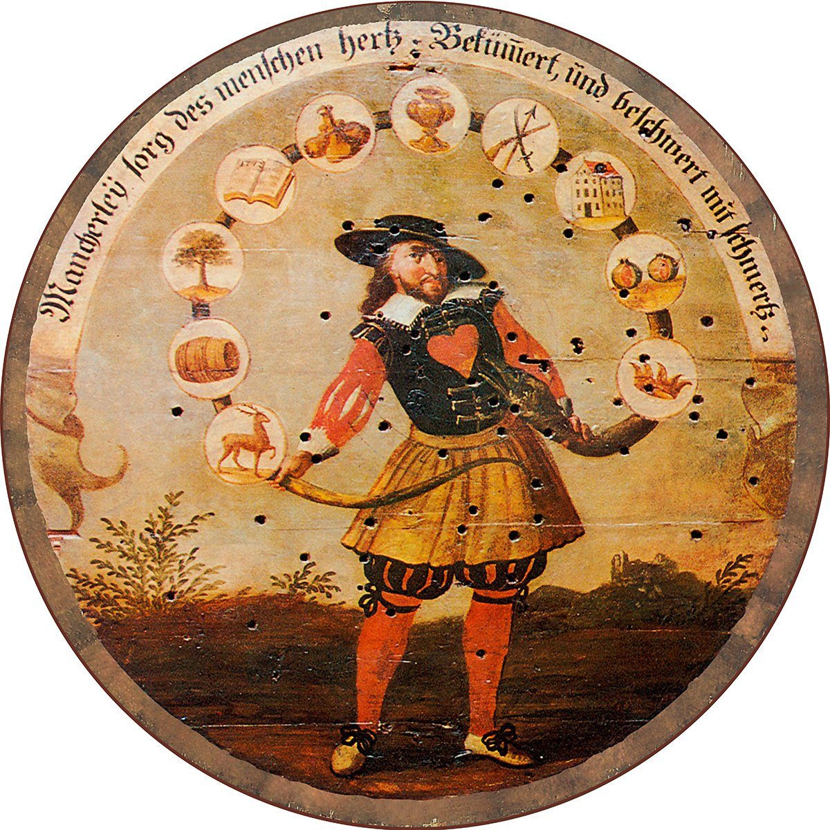 Kunstdruck Die Wünsche des menschlichen Herzens Schlange Schützenscheibe 41cm 017, (1 St)