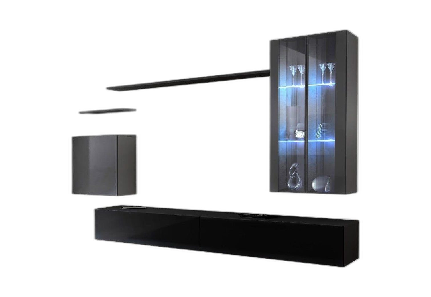 Xlmoebel Wohnzimmer Set Set Von 8 Teilen Für Die Wohnwand Tv Bänkchen