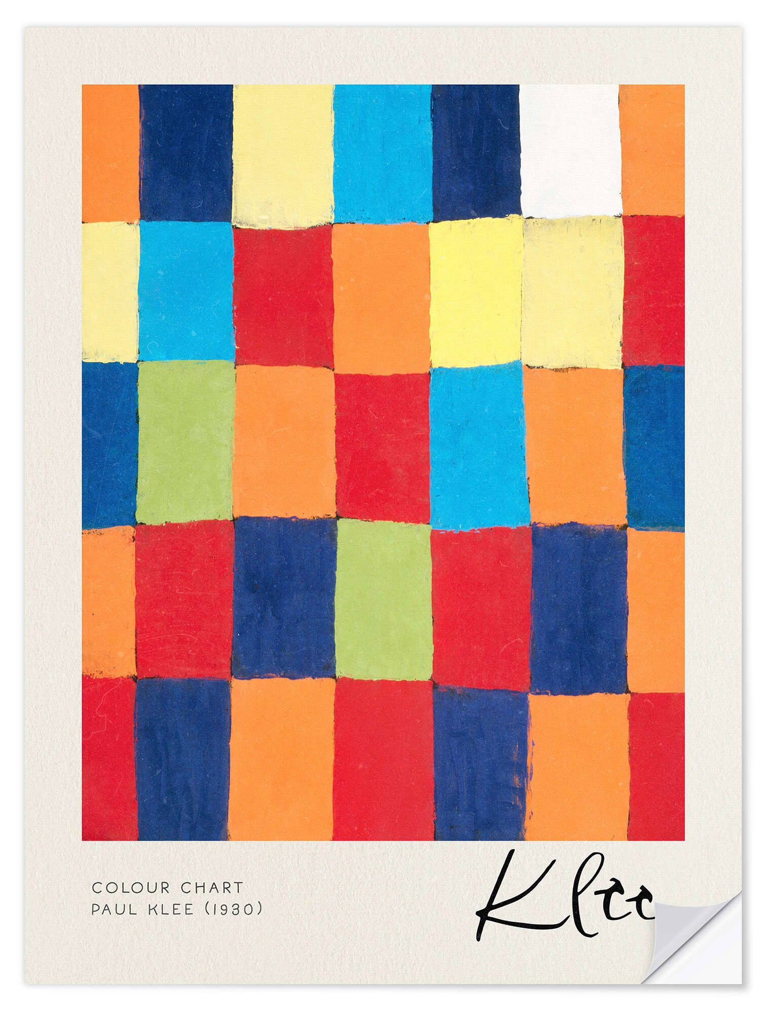 Posterlounge Wandfolie Paul Klee Colour Chart Arztpraxis Grafikdesign