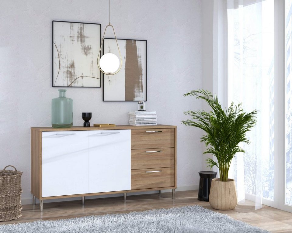 Newroom Kommode Macy Kommode Riviera Eiche Modern Sideboard Barkommode