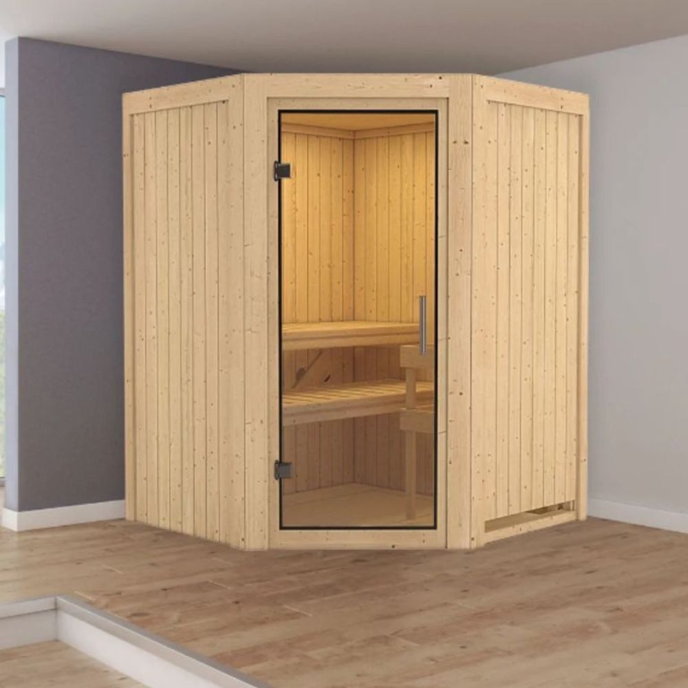 Karibu Sauna Karibu Sauna Ecksauna Heimsauna Saunakabine Innensauna Massivholzsauna, Nordische ...