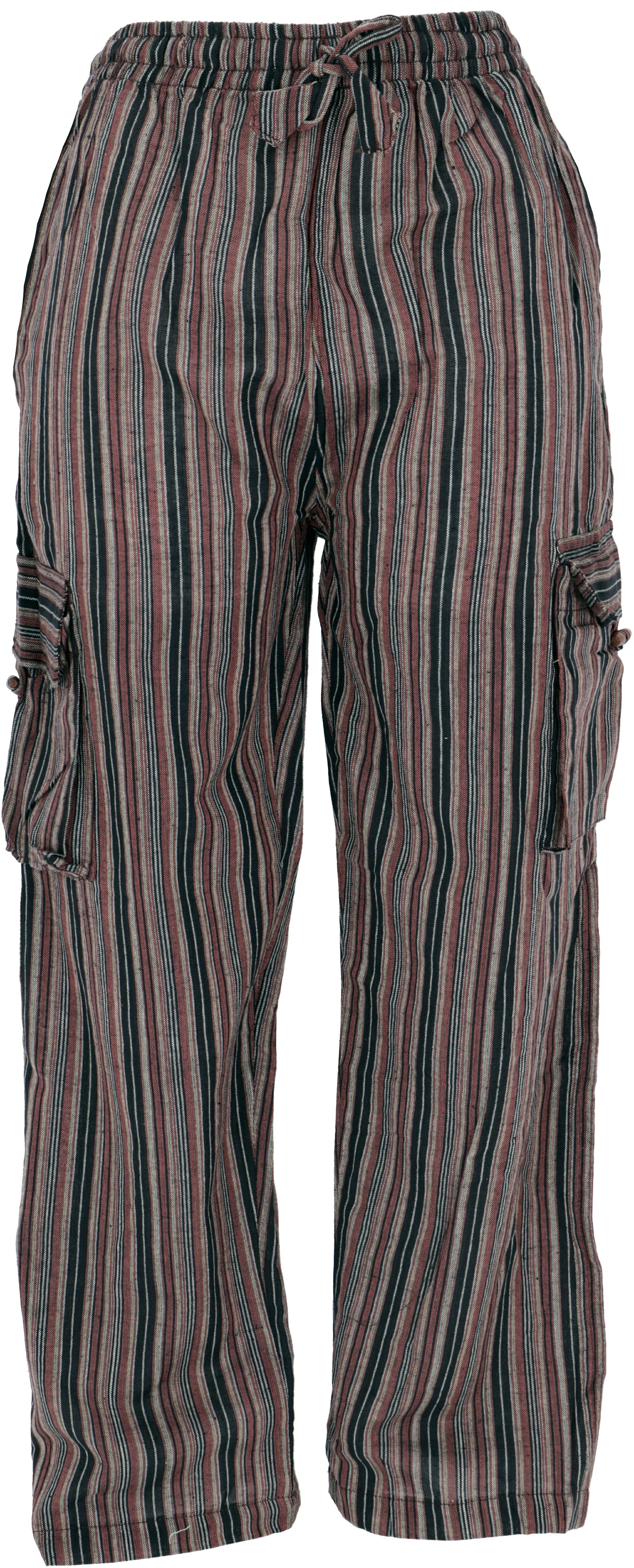 Guru-Shop Relaxhose Gestreifte Yogahose, Unisex Baumwoll-Goa-Hose ...