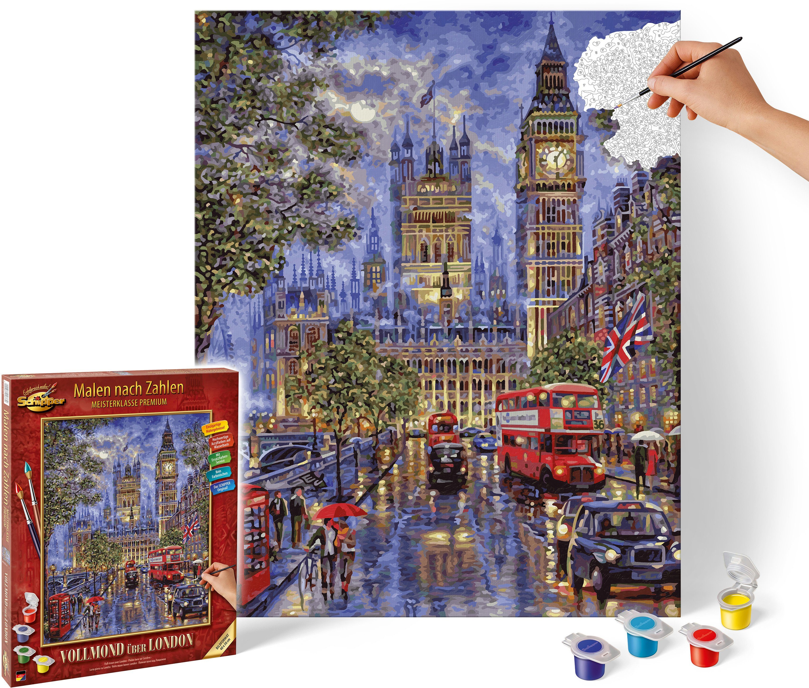 Schipper Malen nach Zahlen Meisterklasse Premium - Vollmond über London, Made in Germany, Mit ...