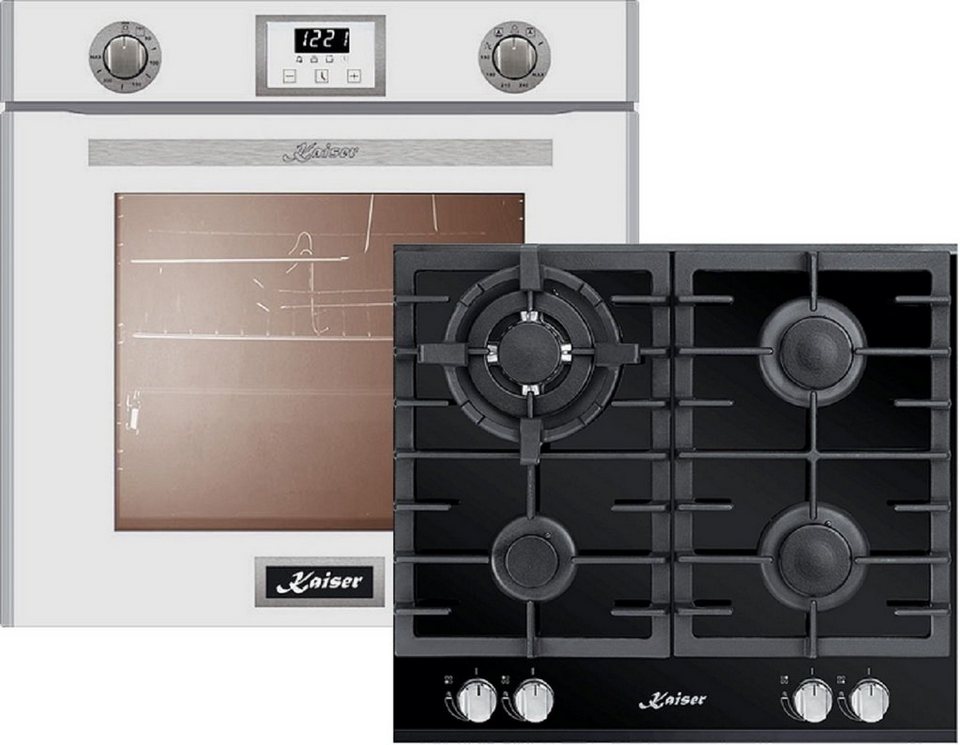 Kaiser Küchengeräte Gasherd Set Eg 6374 W Kcg 6380 Einbau Backofen