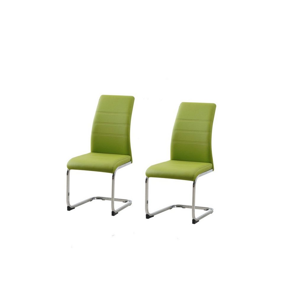 Hti Line Esszimmerstuhl Schwingstuhl 2er Set Pu Grün Sallyc 2 Stück