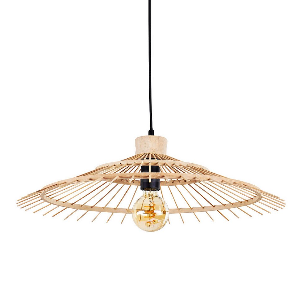 Hofstein Deckenleuchte Retro Hänge Pendel Lampen Runde Rattan Küchen