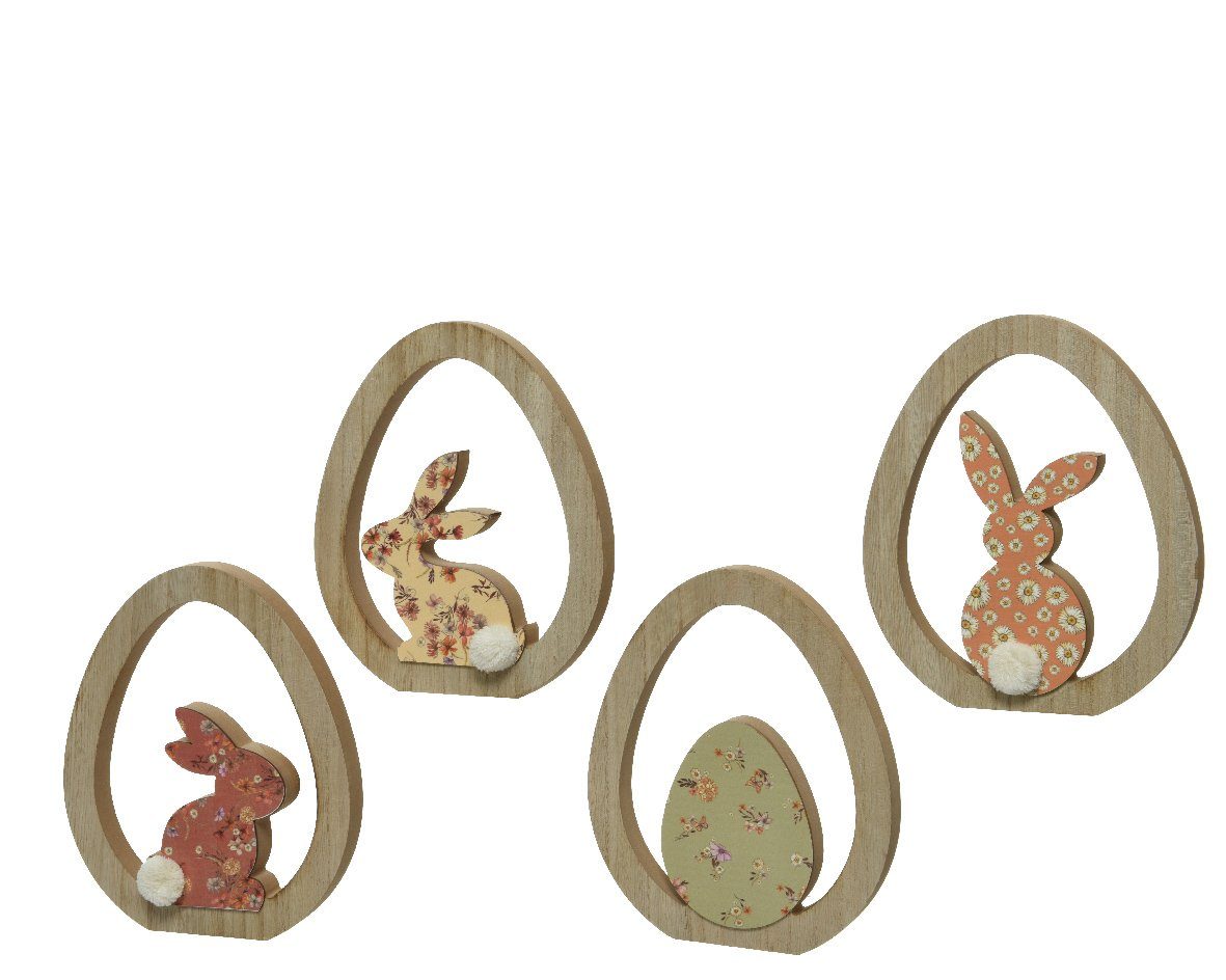 Decoris Season Decorations Osterfigur Ostereier Aufsteller 24cm Natur
