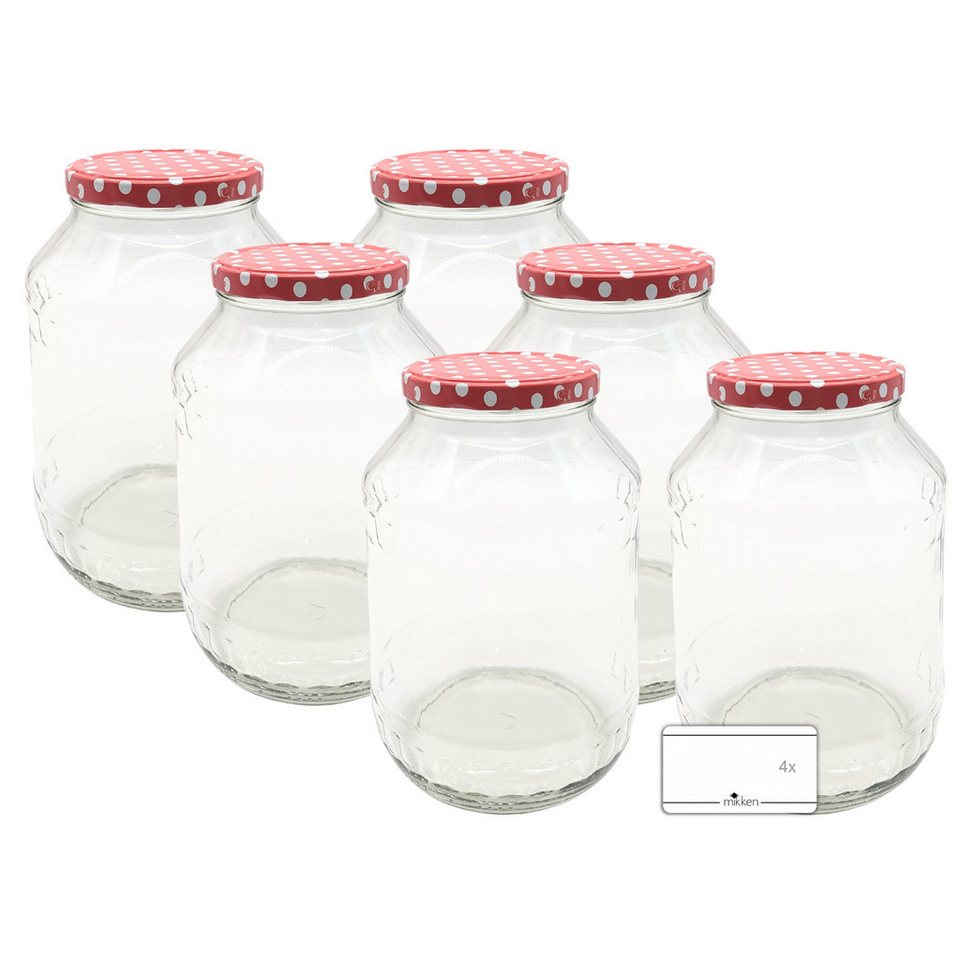 Mikken Vorratsglas 6 Große Einmachgläser 2650 Ml Spar Set 6er Set